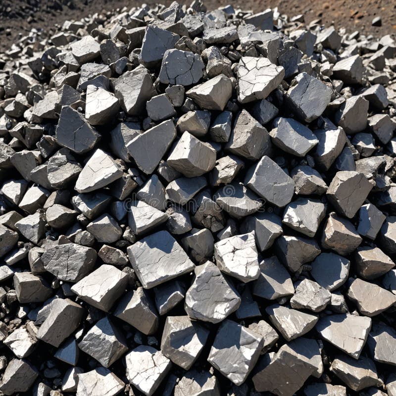 Industrial Silver Ore Heap in Natural Sunlight Stock Illustration ...