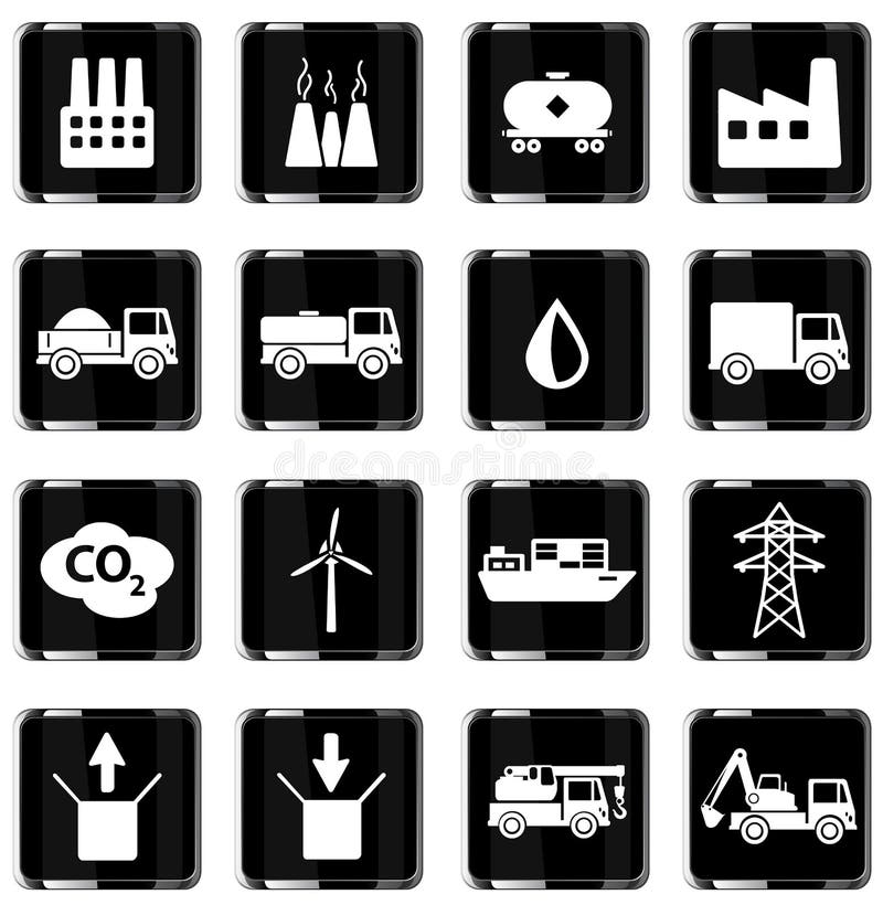 Industrial simply icons stock vector. Illustration of shipping - 66012826