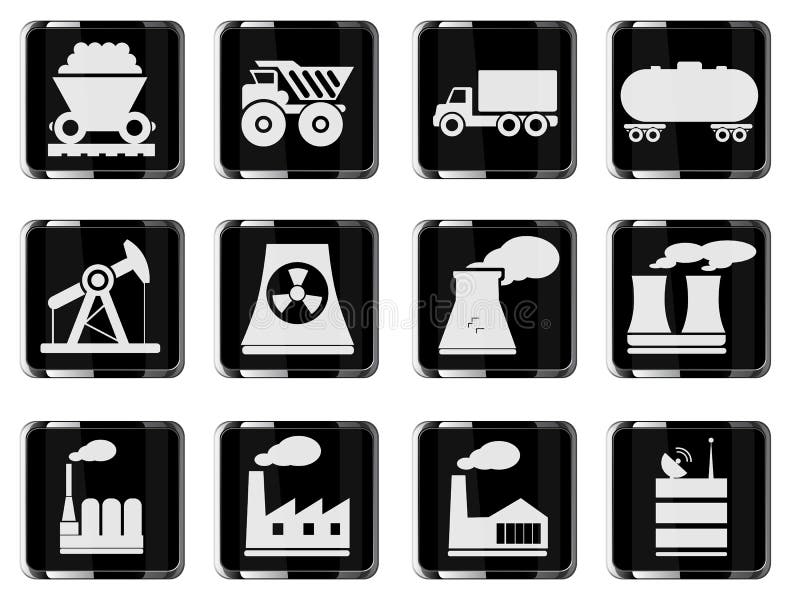 Industrial simply icons stock vector. Illustration of manufacturing ...