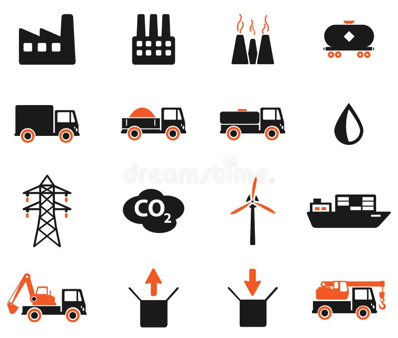 Industrial simply icons stock vector. Illustration of delivery - 66017128