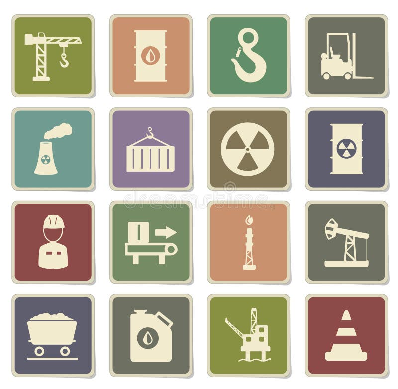 Industrial simply icons stock vector. Illustration of container - 66264491