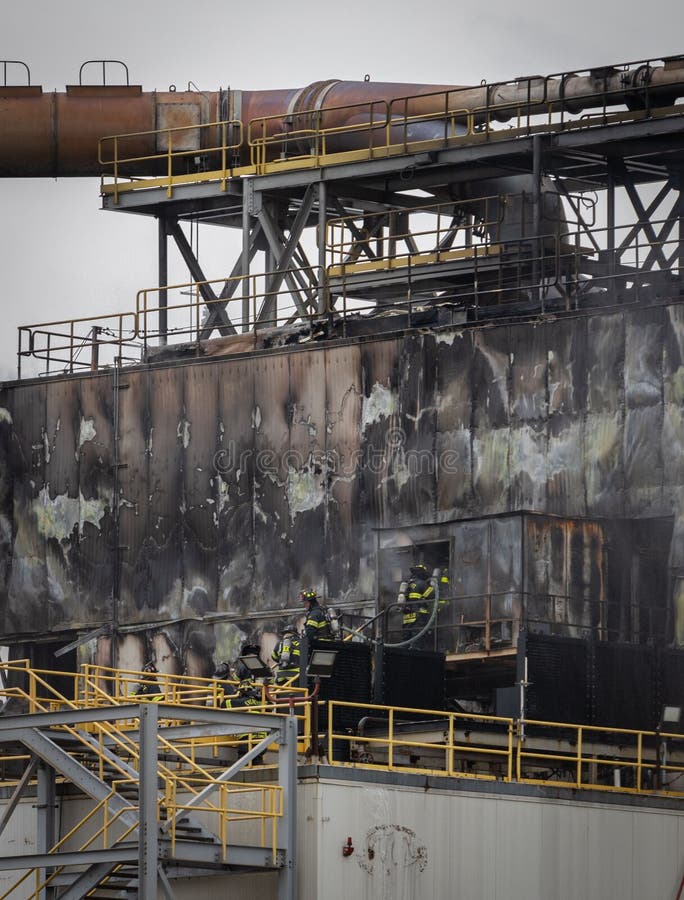 Industrial Site Damaged by Fire Stock Image - Image of rifle, power ...