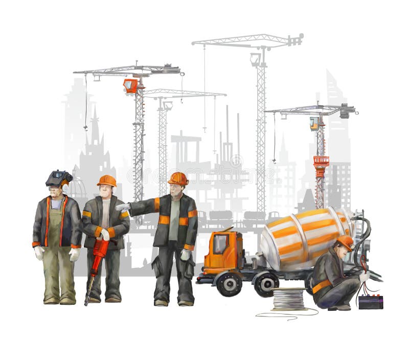 Industrial Site View with Cranes. Heavy Industry Background Stock ...