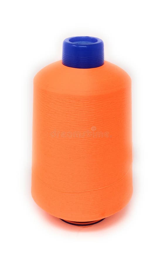 Orange Thread or Yarn on a Blue Bobbin Stock Image - Image of bobbin ...