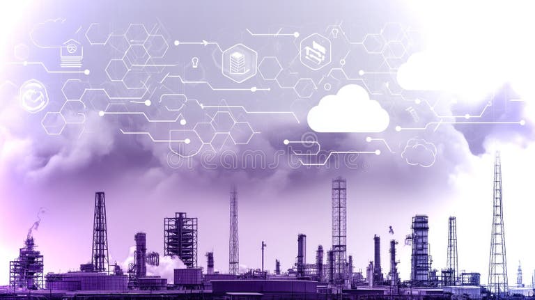 Industrial Skyline Features Advanced Technology and Ecological Concepts ...