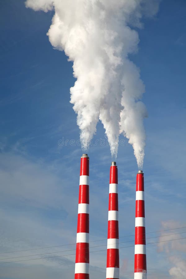 Industrial Fume Exhaust Smokestack Stock Photo - Image of carbon, blue ...