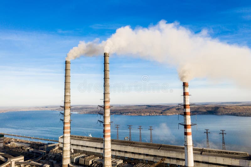 Industrial Smoke Stack of Coal Power Plant Stock Image - Image of ...