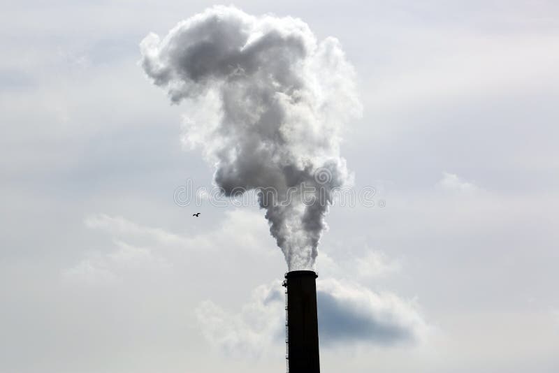 Industrial Smoke Stack Emitting Steam Stock Image - Image of image ...