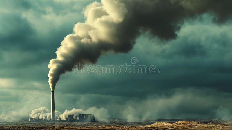 Industrial Smoke Stack Emitting Pollution into the Sky, Environmental ...