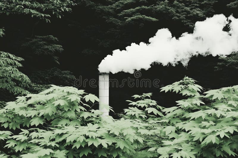 Industrial Smoke Stack in a Lush Green Forest during Daytime Stock ...