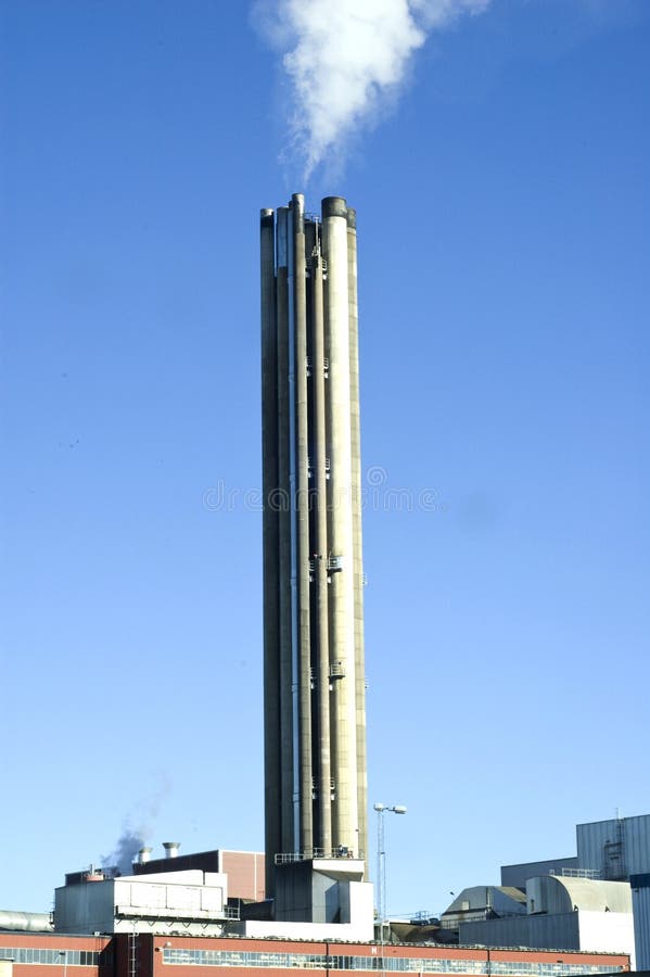 Industrial smoke stacks stock image. Image of steam, blue - 28876869