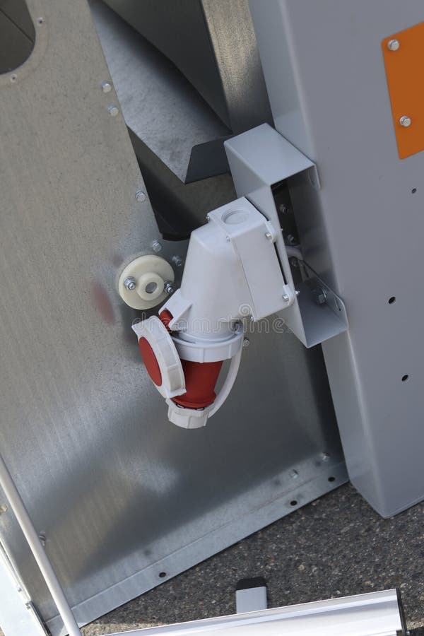 Industrial Sockets and Plugs on the Distribution Board. Preparation of ...