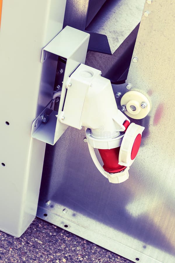 Industrial Sockets and Plugs on the Distribution Board. Preparation of ...
