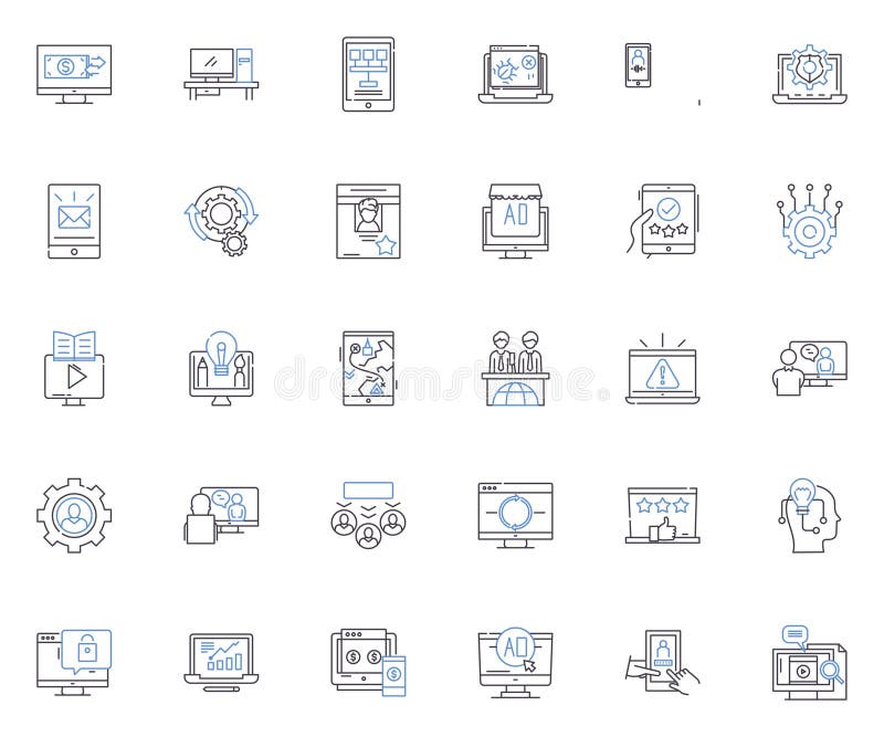 Industrial Software Line Icons Collection. Automation, Control ...