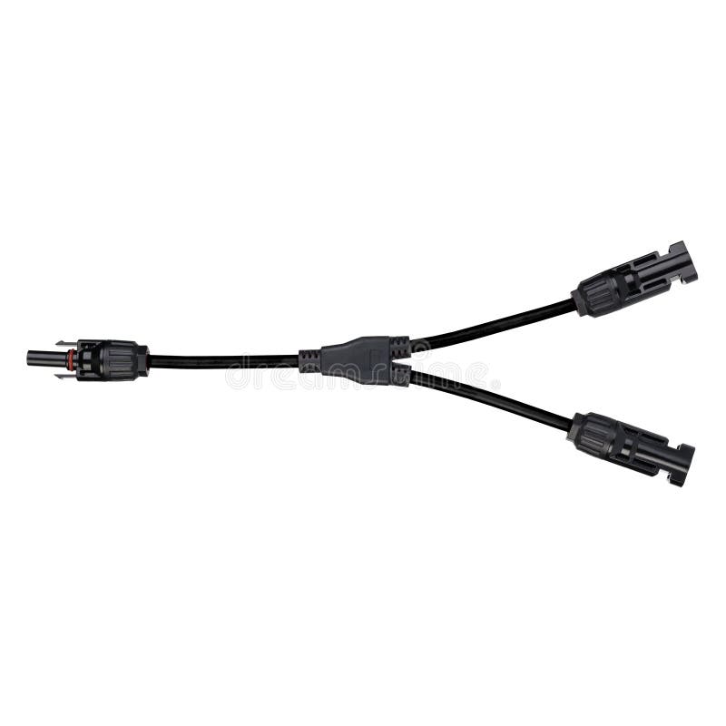Industrial Solar Panel Tee MC4 Connectors Stock Photo - Image of ...