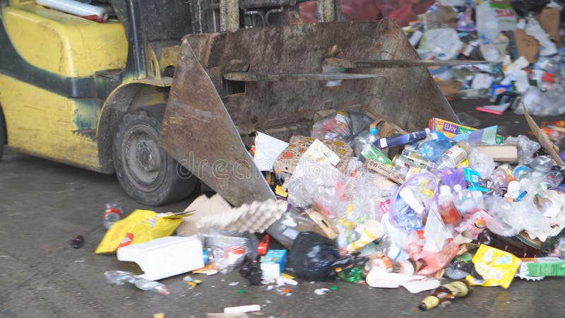 Industrial Recycling of Household Waste. Stock Video - Video of machine ...