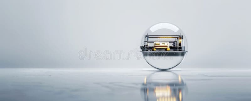 Industrial Sphere on Reflective Surface. Generative Ai Stock ...