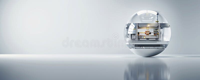 Industrial Sphere on Reflective Surface. Generative Ai Stock ...