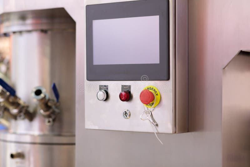 Industrial Stainless Steel Control Box Stock Photo - Image of touch ...