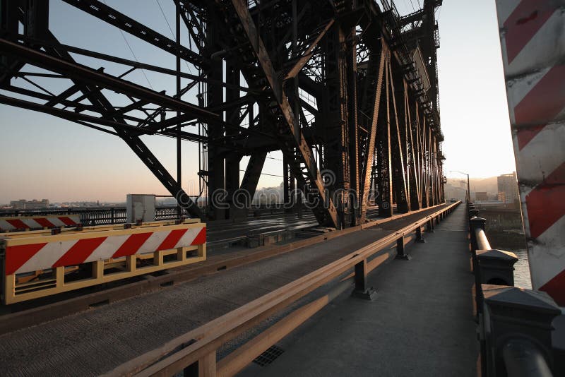 Industrial Steel Bridge Structure with Walkway Stock Image - Image of ...
