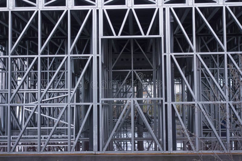 Industrial Steel Construction and Industrial Architecture Stock Photo ...