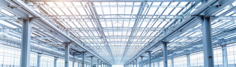 Industrial Steel Frame Roof Under Construction, Showcasing Modern ...