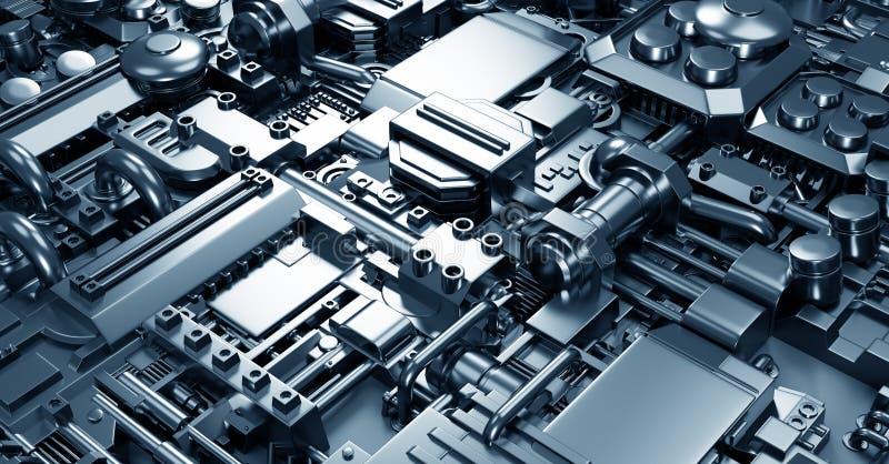 Industrial Steel Mechanical Elements Background Stock Illustration ...