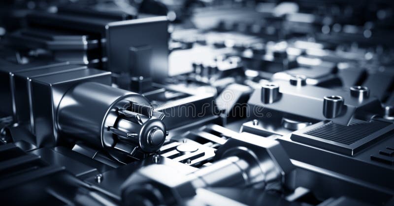 Industrial Steel Mechanical Elements Background Stock Illustration ...