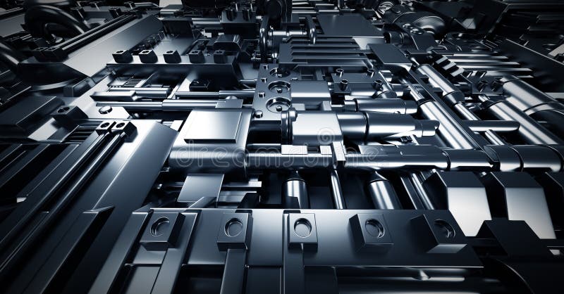 Industrial Steel Mechanical Elements Background Stock Illustration ...