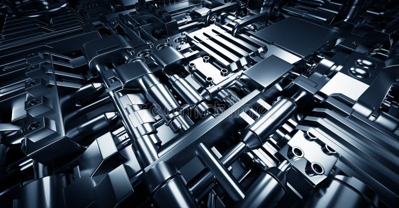 Industrial Steel Mechanical Elements Background Stock Illustration ...