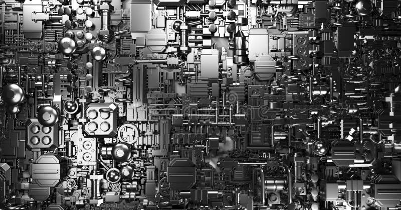 Industrial Steel Mechanical Elements Background Stock Illustration ...