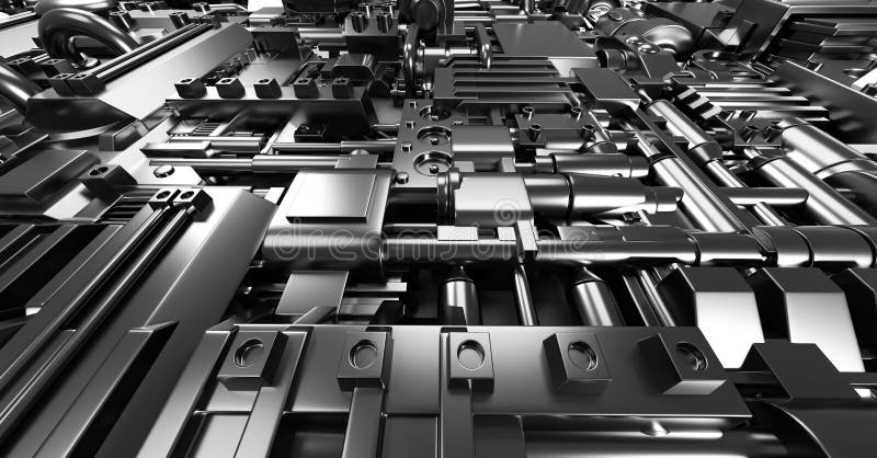 Industrial Steel Mechanical Elements Background Stock Illustration ...