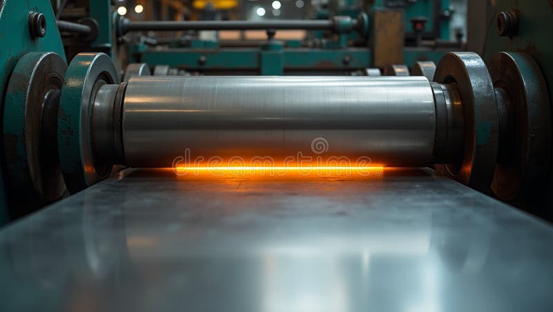 Industrial Steel Rolling Mill with Shiny Metal Sheets Emerging from ...