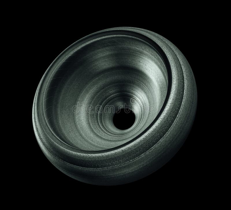 Industrial Steel Wheel Isolated on Black Background Stock Photo - Image ...