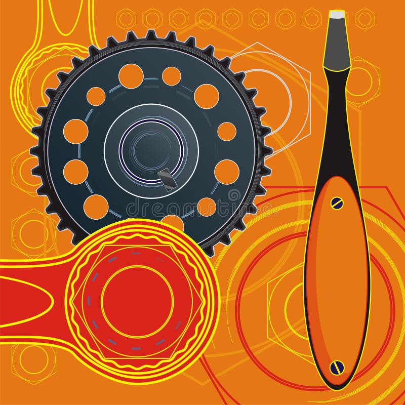 Industrial Still Life - Arrangement of Gears, Stock Illustration ...
