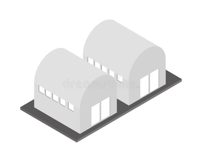 Industrial Storage Buildings Stock Illustration - Illustration of cargo ...