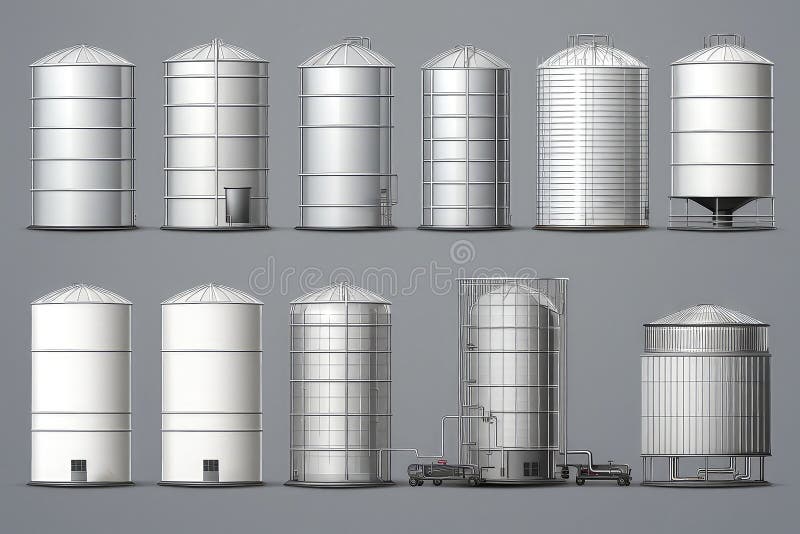 Industrial Storage Facility Tanks and Silos for Raw Materials Stock ...