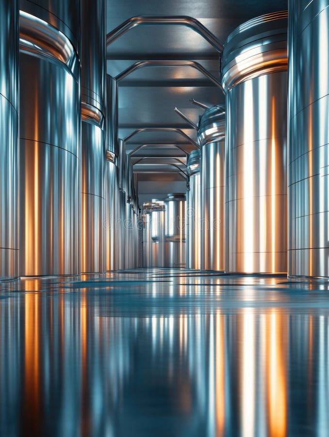 Industrial Storage Hallway stock image. Image of machinery - 378756425