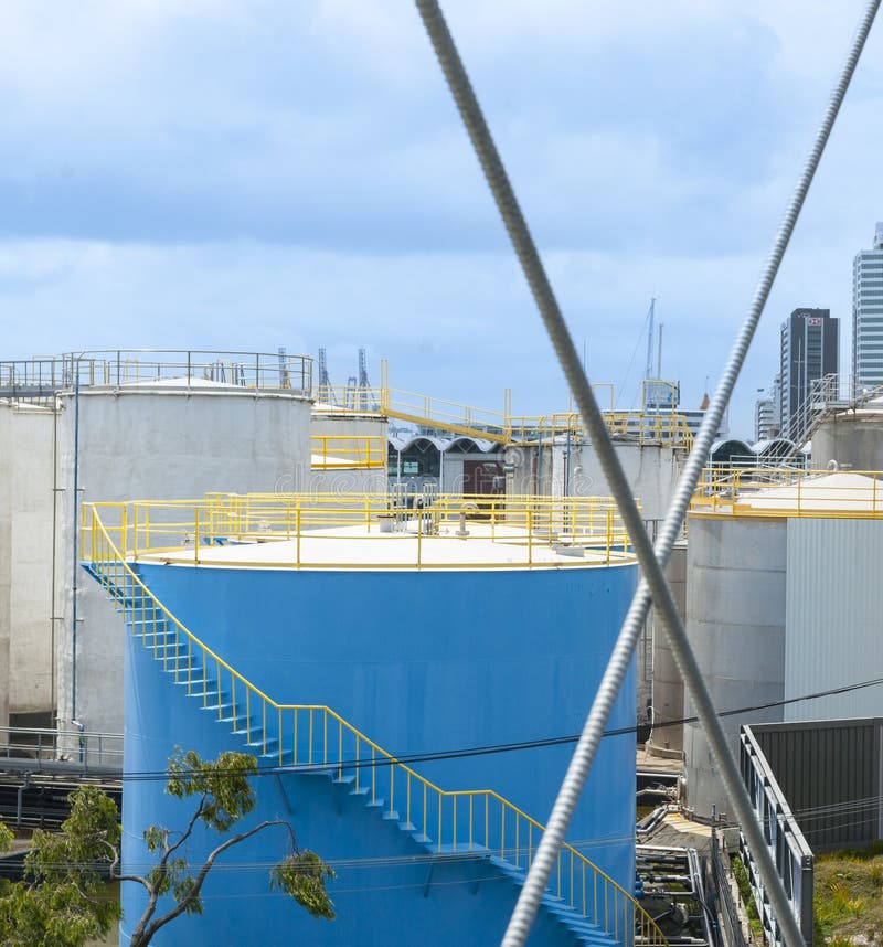 Industrial Storage Tank with Steps Up Side Stock Image - Image of ...