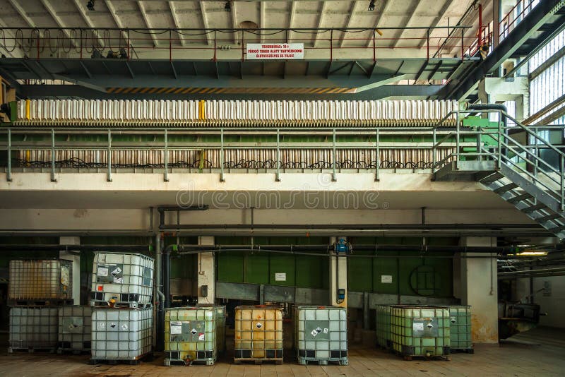 Industrial Storage Tanks in a Building Stock Photo - Image of decline ...