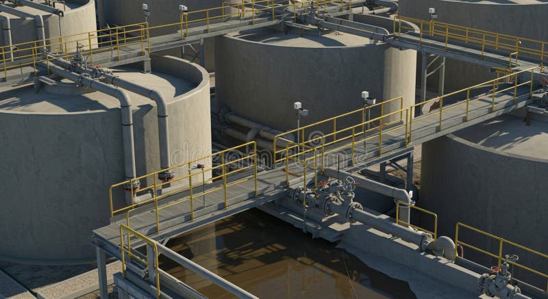 Industrial Storage Tanks with Cylindrical Shapes and Concrete Textures ...