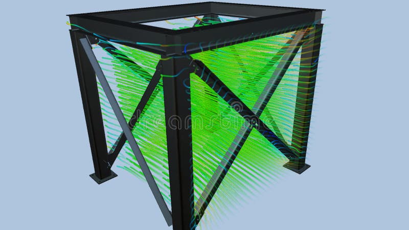 Industrial Structure Airflow Simulation Cfd Simulation Computational Fluid Dynamics Stock