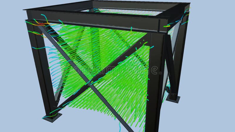 Industrial Structure Airflow Simulation Cfd Simulation Computational Fluid Dynamics Stock