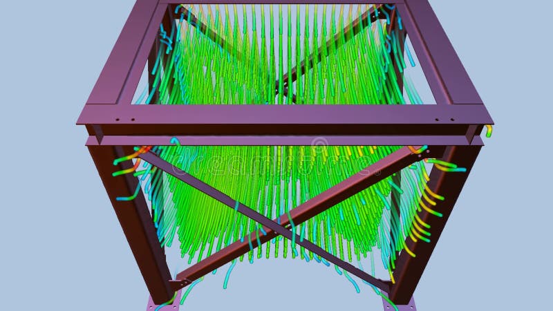 Industrial Structure Airflow Simulation Cfd Simulation Computational Fluid Dynamics Stock