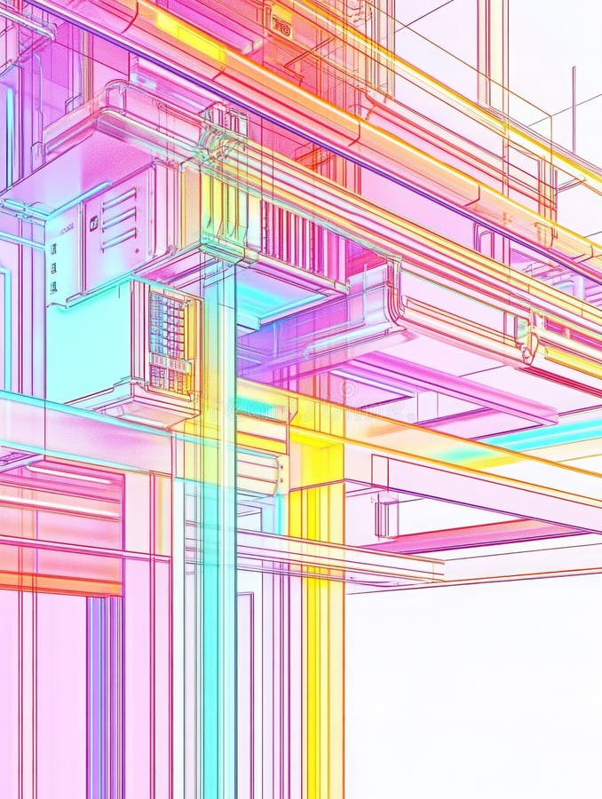 Multi-pipe building stock photo. Image of architecture - 388903338