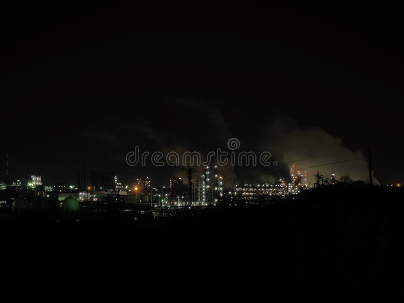 Industrial Stuff during a Night Stock Image - Image of energy ...