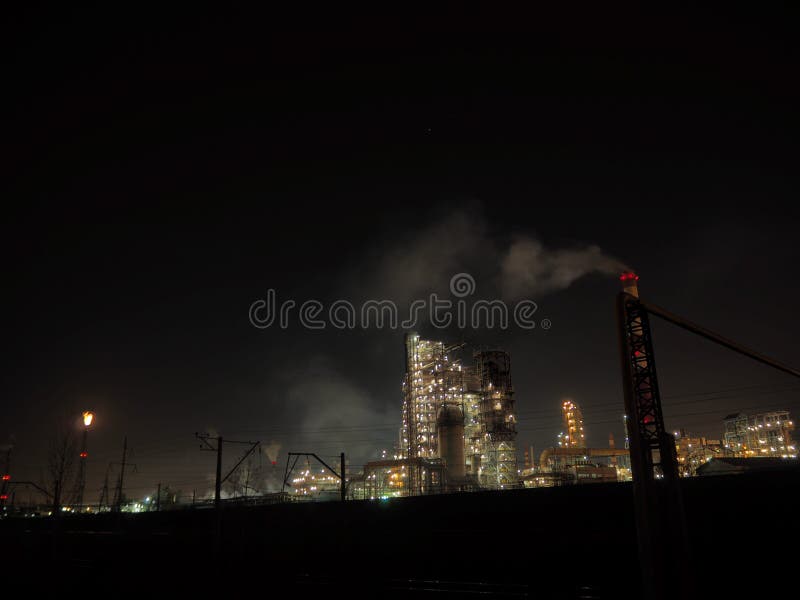 Industrial Stuff during a Night Stock Photo - Image of midnight ...