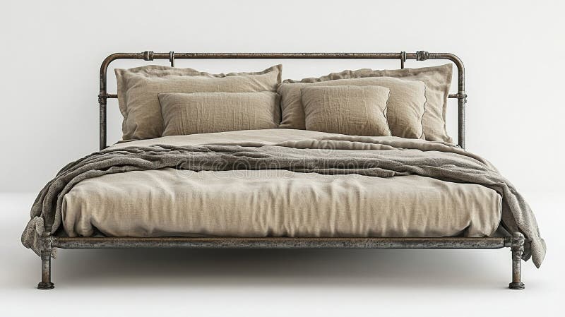 Industrial-style Bed, Neutral Linens, White Studio, Website Design ...