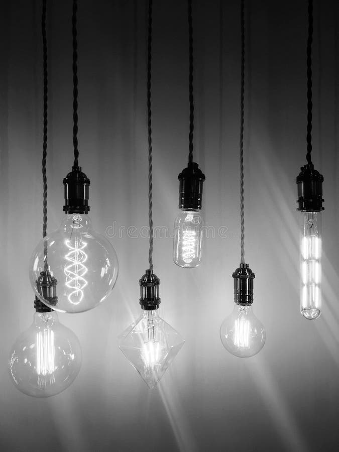 Industrial Style Light Bulbs of Different Shapes Stock Photo - Image of ...