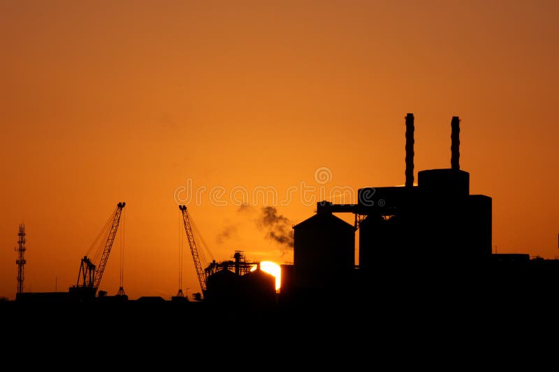 Industrial Sunset stock photo. Image of contrast, orange - 12727676